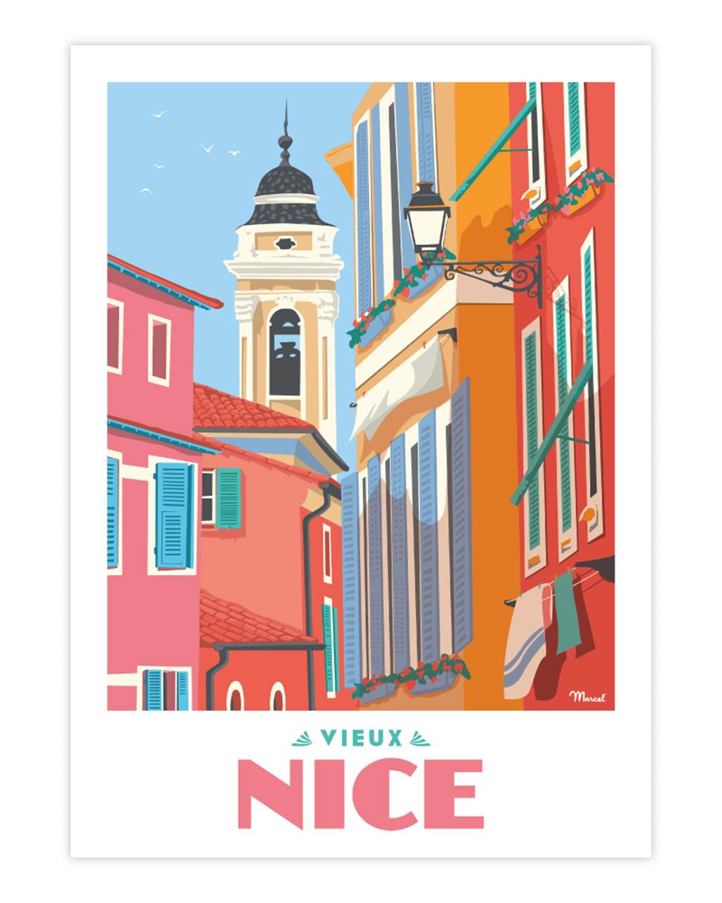 Affiche Le Vieux Nice Marcel Travel Poster Cadre S same Affiche Le Vieux Nice Marcel Travel Poster Cadre S same